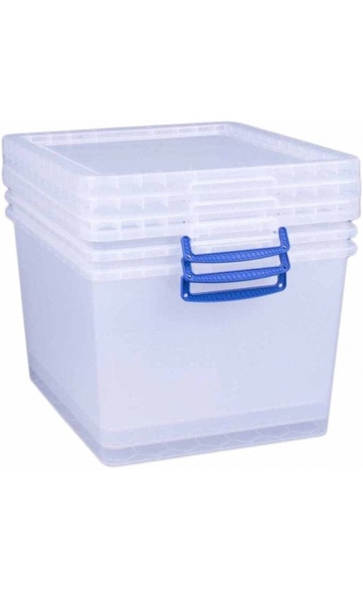 3 x Really Useful Box, 33.5 liters, nestable box with lids